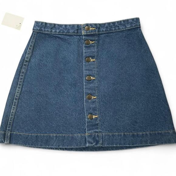 American Apparel | Skirts | Nwt American Apparel Mini Denim Jean Button ...
